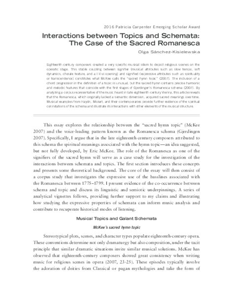 Pdf Interactions Between Topics And Schemata The Case Of The Sacred