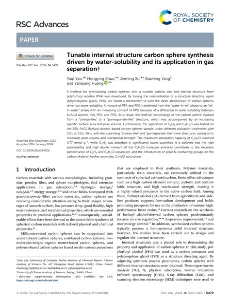 Pdf Tunable Internal Structure Carbon Sphere Synthesis Driven By