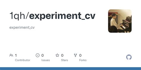 Github 1qhexperimentcv Experimentcv