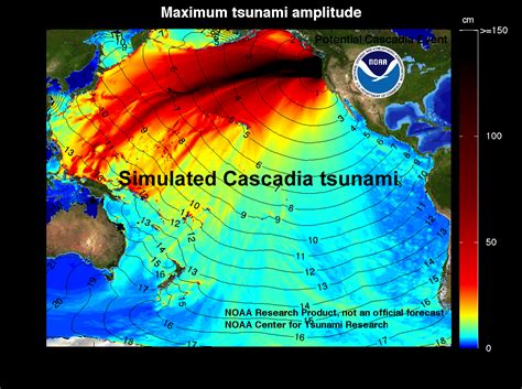 Noaa Center For Tsunami Research Simulated Tsunami Event Cascadia Tsunami