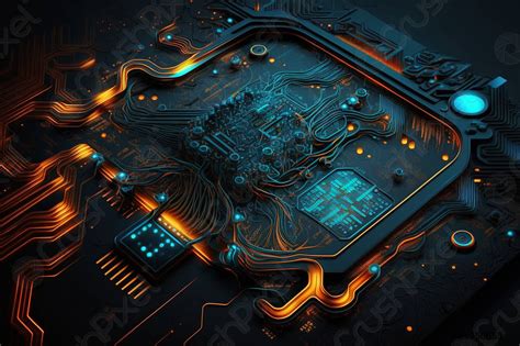 Abstract Circuit Board Futuristic Technology Processing Background