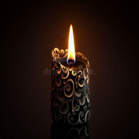 ai generated illustration of an ornamented candle illuminating the dark