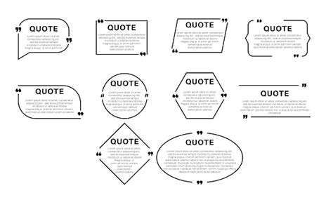인용 상자 프레임 큰 세트 문자 메시지 견적 상자 빈 템플릿 견적 텍스트 정보 디자인 상자 인용 거품 블로그 따옴표 기호