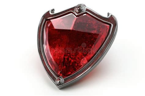 Red Ruby Shield Elegant Protection Symbol Stock Illustration