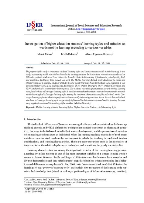 Pdf Learning Styles And Attitudes In Mobile Education