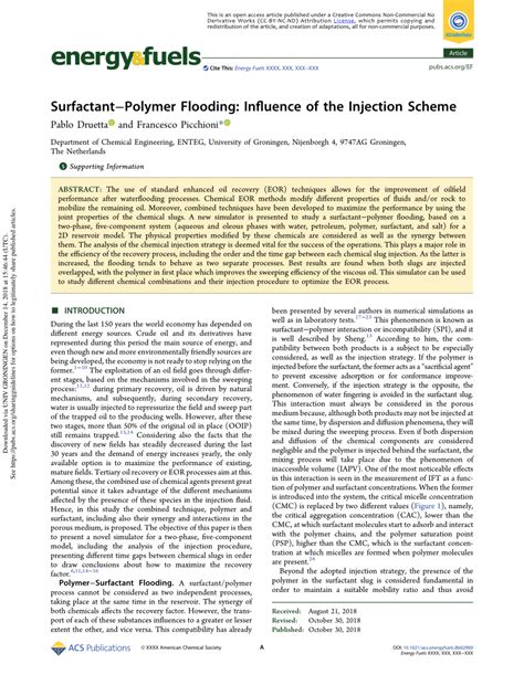 Pdf Surfactant Polymer Flooding Influence Of The Injection Scheme