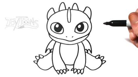 How To Draw Toothless Cute And Easy Youtube