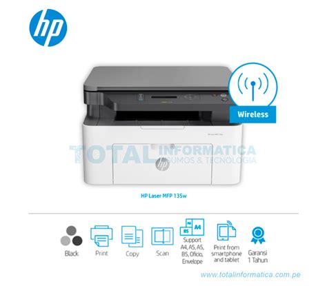 MULTIFUNCIÓN HP LASER 135W 4ZB83A, IMPRESORA MONOCROMÁTICA