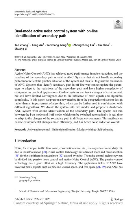 Dual Mode Active Noise Control System With On Line Identification Of