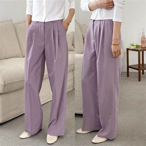 나니까 여성 하이웨스트 핀턱 와이드 팬츠 봄 슬랙스