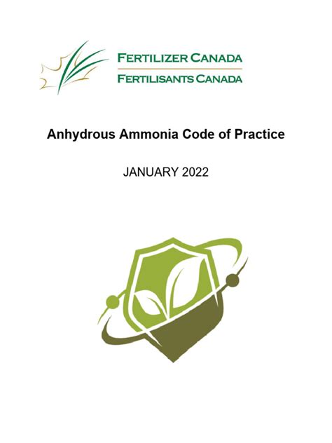 2022 Anhydrous Ammonia Code Of Practice July 2021 Pdf Audit Regulatory Compliance