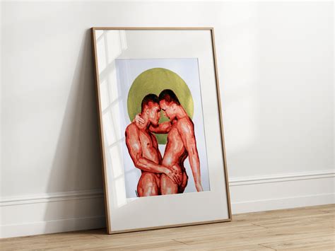 Passion And Geometry Set Of Nude Male Prints With Triangles Etsy