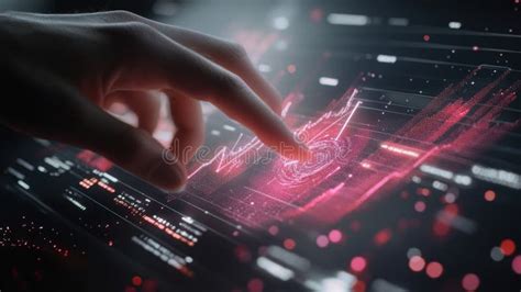 Businessman Analyzing Financial Data On Futuristic Touchscreen Display Stock Image Image Of