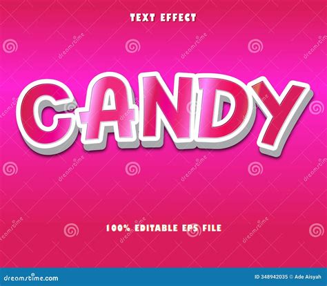Candy 3d Text Effect Design Editable And Scalable Vector Graphic Style Effect With 3d Lollipop