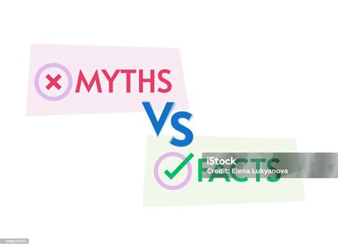 오해 대 사실 아이콘 벡터 개념 사실 또는 거짓 정보의 아이디어 가짜 대 진실 일러스트 현대 디자인 신화에 대한 스톡 벡터 아트