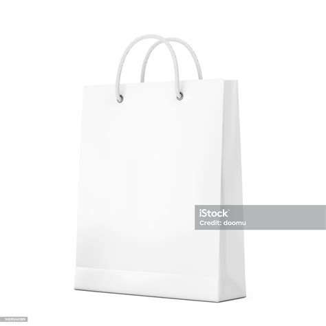 디자인을 위한 여유 공간이 있는 백서 쇼핑백 모형 3d 렌더링 가방에 대한 스톡 사진 및 기타 이미지 가방 고객 공란 Istock
