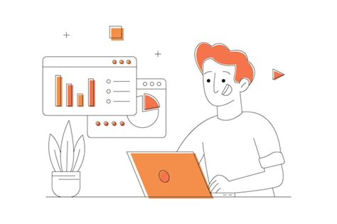 Premium Vector Man Is Analyzing Data Online