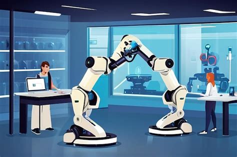 Premium Photo Programming And Controlling Robotics Lab Vector Flat