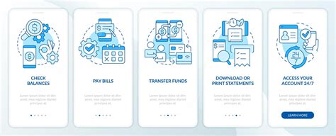 Premium Vector Net Banking Benefits Blue Onboarding Mobile App Screen
