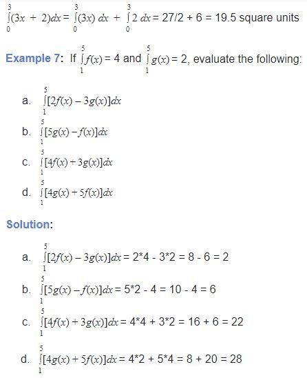 Introduction To Integration Properties Of Definite Integrals
