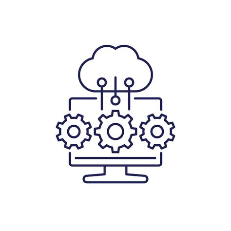 Premium Vector Cloud Computing Service Line Icon