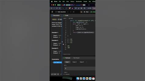 Leetcode 201 Bitwise And Of Numbers Range Programming Coding Codinglife Codingtutorial Code