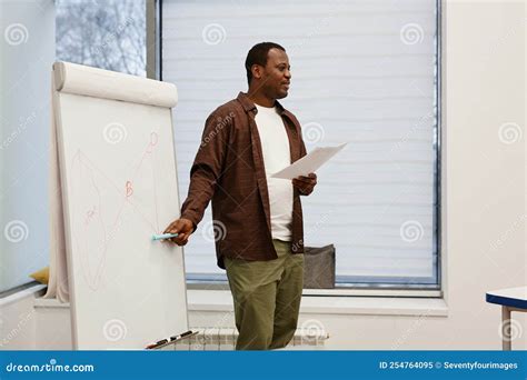 Teacher Giving Presentation At Classroom Stock Image Image Of