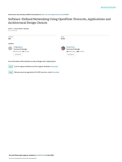 Software Defined Networking Using Openflow Protoco Pdf Computer