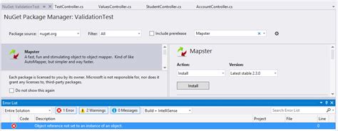 C Adding Mapster To Vs2015 Stack Overflow