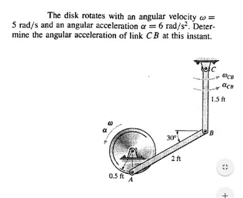 solved the disk rotates with an angular velocity w 5 rad s
