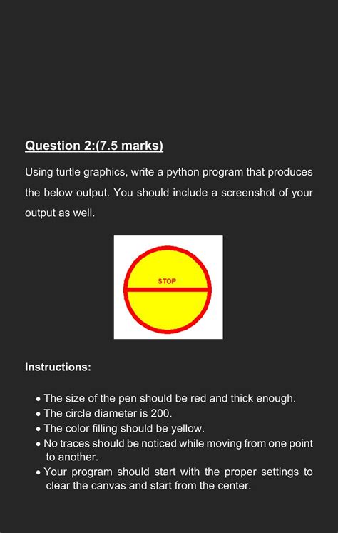 Solved Question 275 Marks Using Turtle Graphics Write