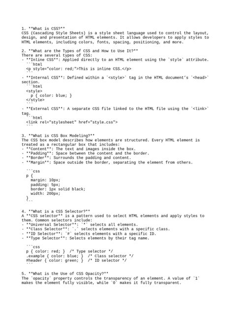 Cssdetails Pdf Html Element Hypertext Cssdetails Pdf Html Element Hypertext