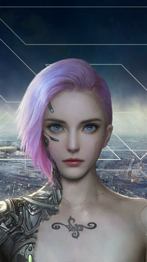 Blue Eyes Cyborg Girl Fantasy Art 750×1334 Wallpaper Artofit