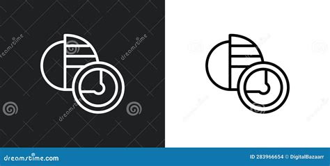 Data Analytics Circular Outline Icon In White And Black Colors Data