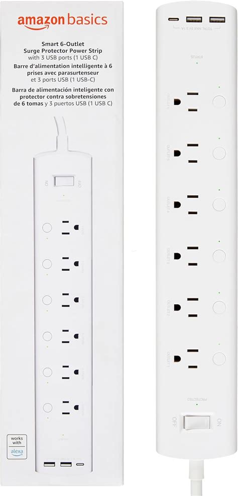 Amazon Basics Smart Plug Power Strip With 6 Individually Controlled Outlets And 3 USB Ports 2