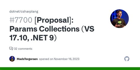 Proposal Params Collections Vs 1710 Net 9 · Issue 7700 · Dotnetcsharplang · Github