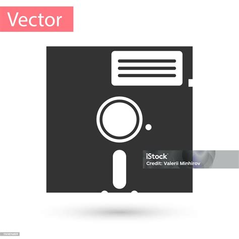 흰색 배경에 고립 된 525 인치 아이콘의 회색 플로피 디스크 컴퓨터 데이터 저장을 위한 플로피 디스크 디스켓 기호입니다 벡터
