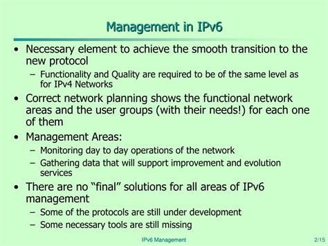 PPT Methods And Tools For Managing IPv Networks PowerPoint Presentation ID