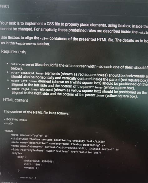 Solved Your Task Is To Implement A CSS File To Properly Chegg
