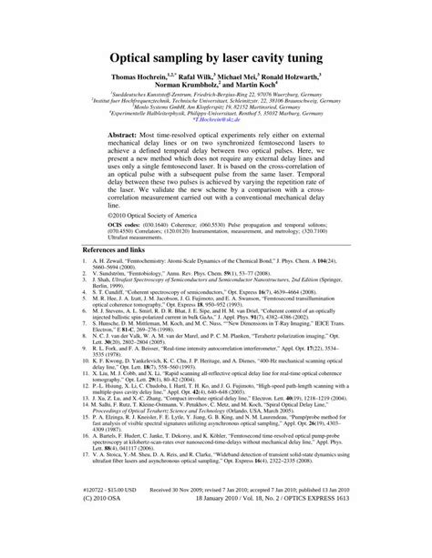 Pdf Optical Sampling By Laser Cavity Tuning Dokumentips