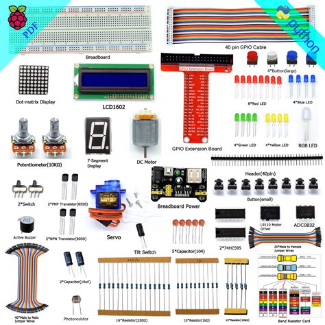Adeept Super Starter Kit For Raspberry Pi 3 2 Model Bb Lcd1602 Servo Motor C And Python