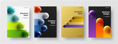 독특한 책 표지 디자인 벡터 템플릿 세트 프리미엄 벡터