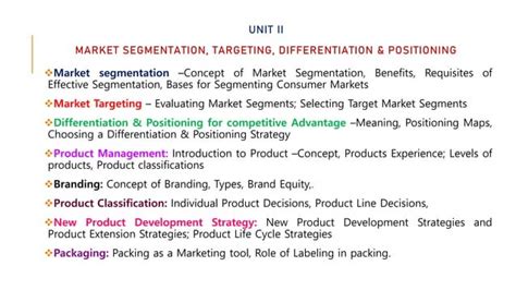 Unit 2 Market Segmentation Targeting Differentiation And Positioning Pdf Business Business