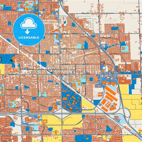Colorful Manteca Street Map Digital Download Hebstreits