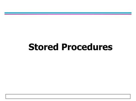 5 Stored Procedure And Functions Ppt