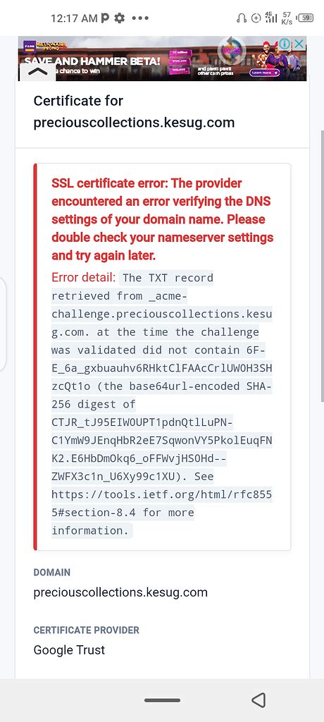 Ssl Certificate Error Hosting Support Infinityfree Forum