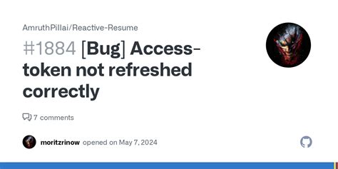 Bug Access Token Not Refreshed Correctly · Issue 1884 · Amruthpillaireactive Resume · Github
