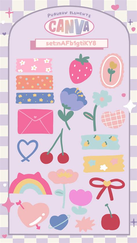 Cute Pastel Canva Element Canva Elements Cute Pastel Decorations Canvas Learning