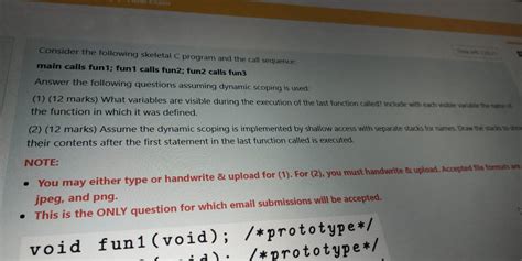 Solved Consider The Following Skeletal C Program And The
