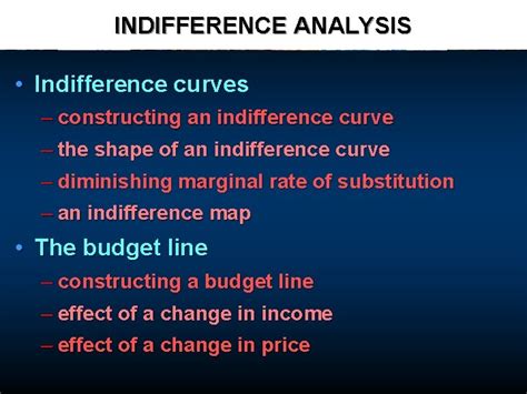 INDIFFERENCE ANALYSIS Indifference Curves Constructing An Indifference Curve